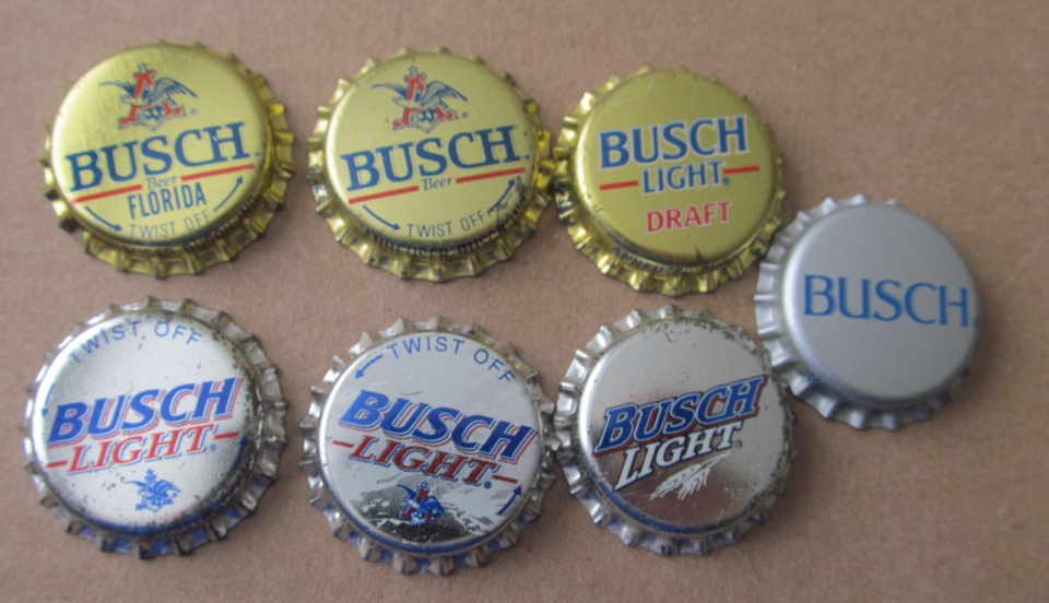 6-NOS ANHEUSER BUSCH RETIRED OBSOLETE BEER CAPS BUD ST LOUIS MISSOURI ...