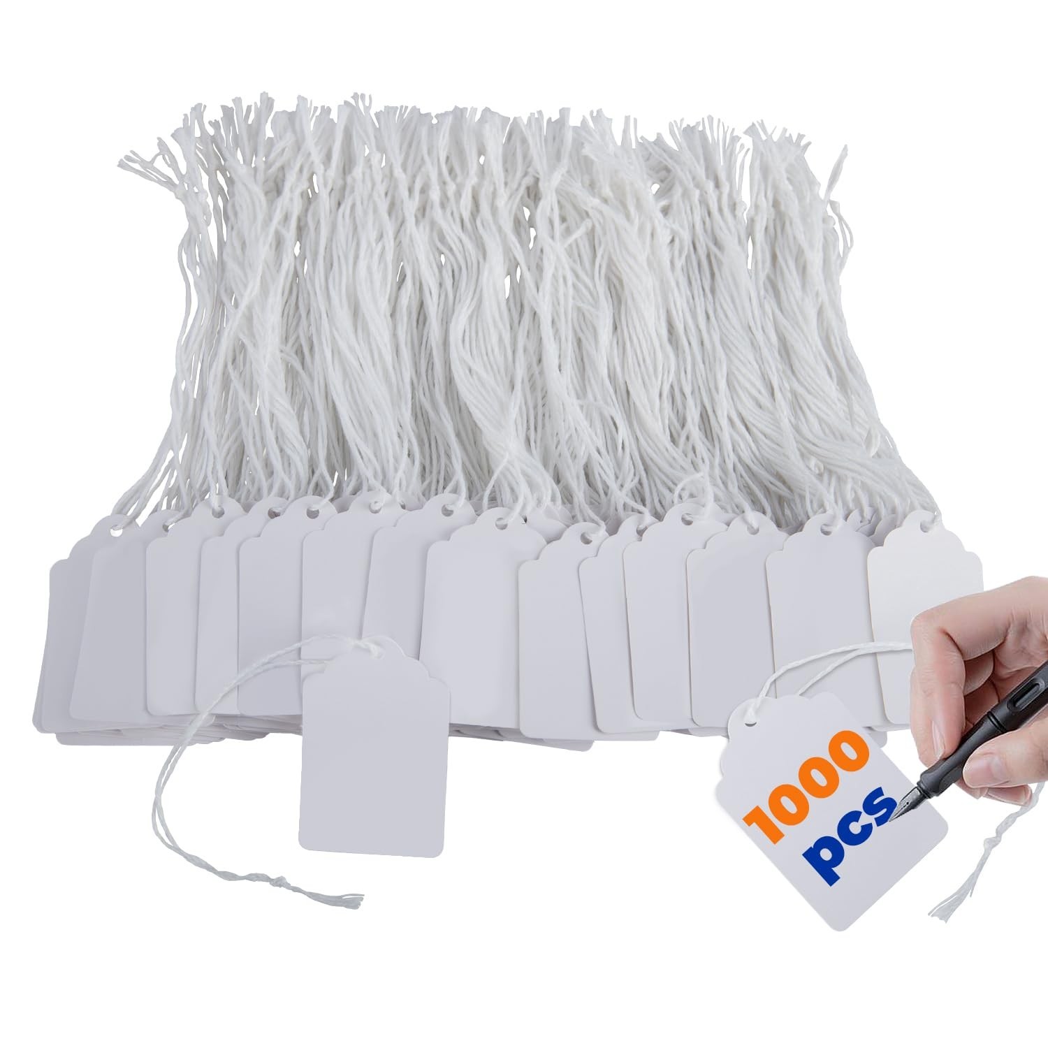 Price Tags with Strings Attached, 1000pcs Marking White Merchandise ...