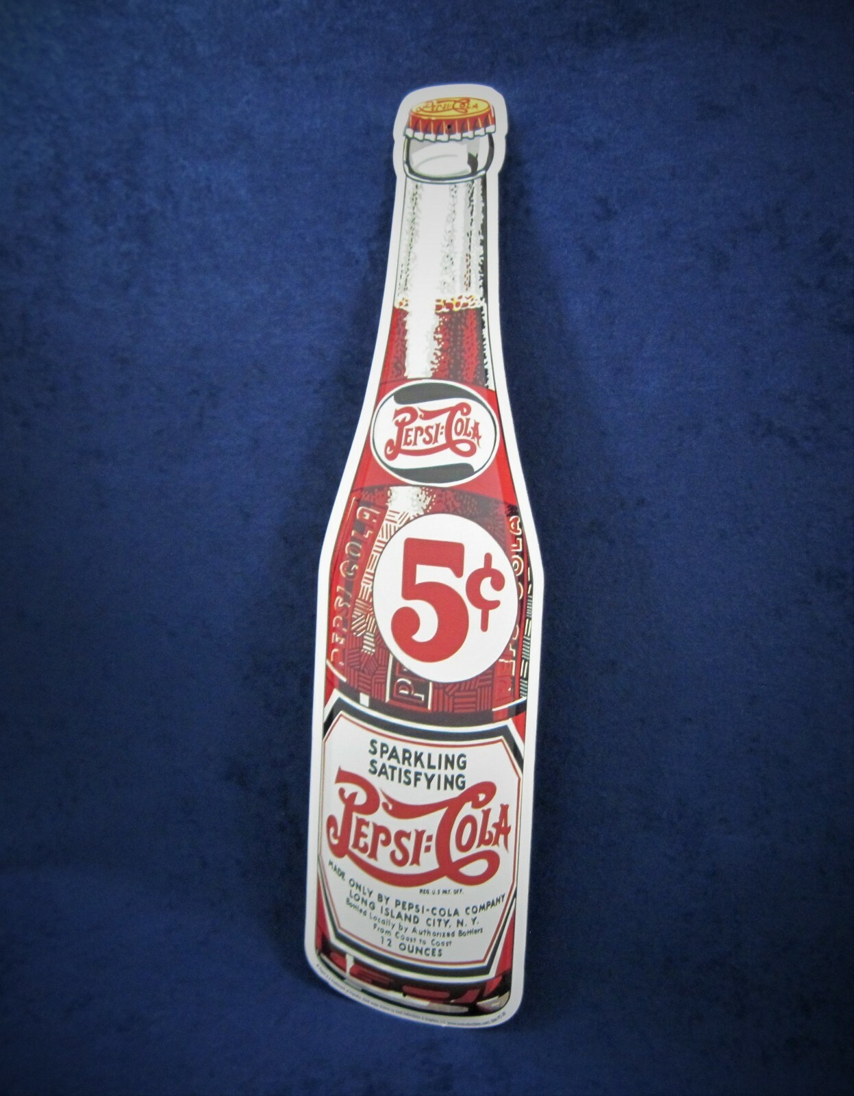 PEPSI-COLA 5-Cent Bottle *US MADE* Die-Cut Metal Sign Man Cave Garage ...