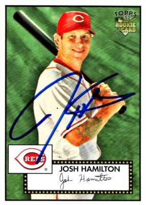 Josh Hamilton autographed baseball card Cincinnati Reds 2007 Topps 52 ...