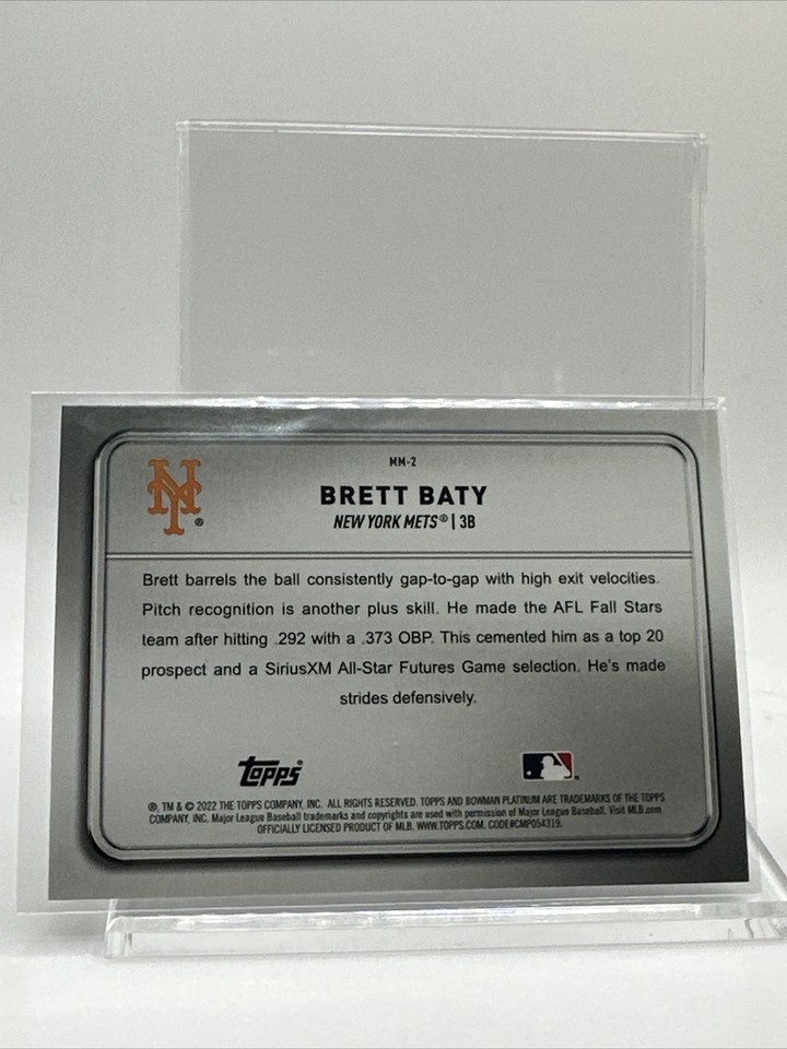 2022 Bowman Platinum Minted In Merit Brett Baty New York Mets #MM-2 | eBay