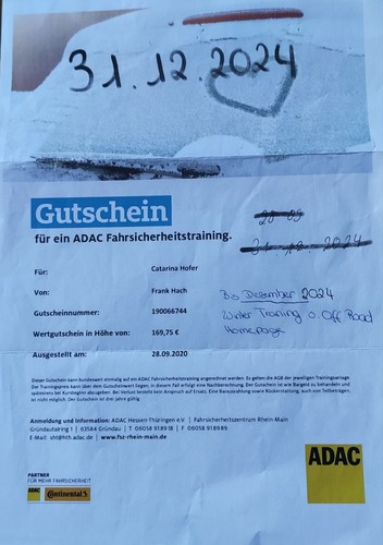 ADAC Gutschein /statt 169 € für 110 € Fahrsicherheitstraining /Off Road ...