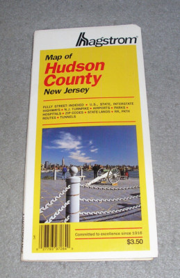 Hagstrom Road Street Map Hudson County New Jersey NJ Large Color ...