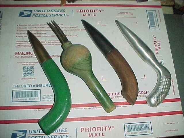 Antique (4) Dibble Dibbler Bulb Seed Planter Dandelion Fork Olds Garden ...