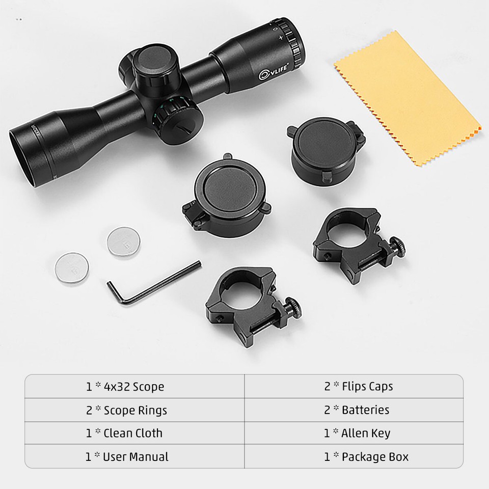 4x32 Crossbow Scope, 20-100 Yards Rangefinder Reticle, 250-350 FPS ...