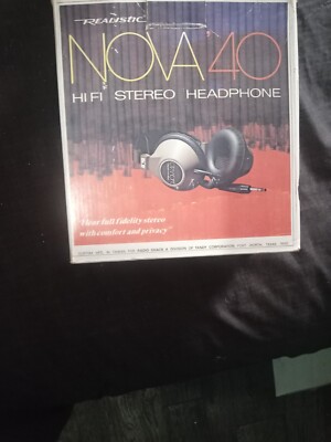 REALISTIC NOVA 40 Hi FI Stereo Headphones - Never Used! - UNTESTED | eBay
