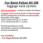 For Bajaj Pulsar 200 RS Rack luggage system Rouser RS 200 Side carriers ...