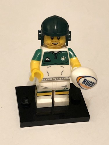 LEGO Minifigures Series 19 (71025) Rugby Player Guy Minifig Ball NOT ...