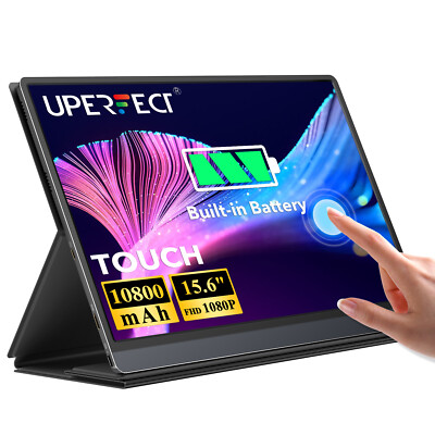 Touchscreen Battery 15.6" Portable Monitor 1920*1080 Full HD USB C ...