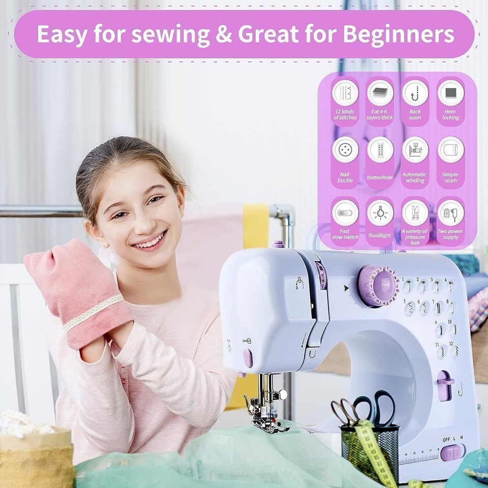 MINI Electric Portable Sewing Machine Crafting Handwork Mending Machine ...