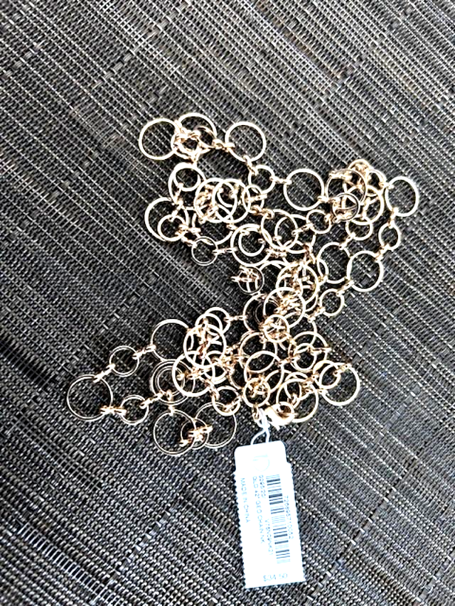 Charter Club Gold Tone Long Necklace | Geo Link Chain 42" Fashion ...