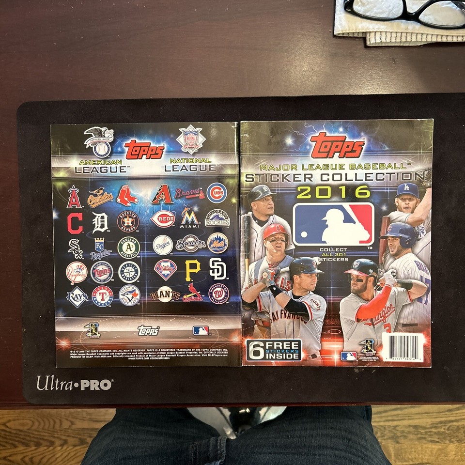 (2) 2016 Topps Baseball Sticker 32 Page Collectors Album with 6 ...