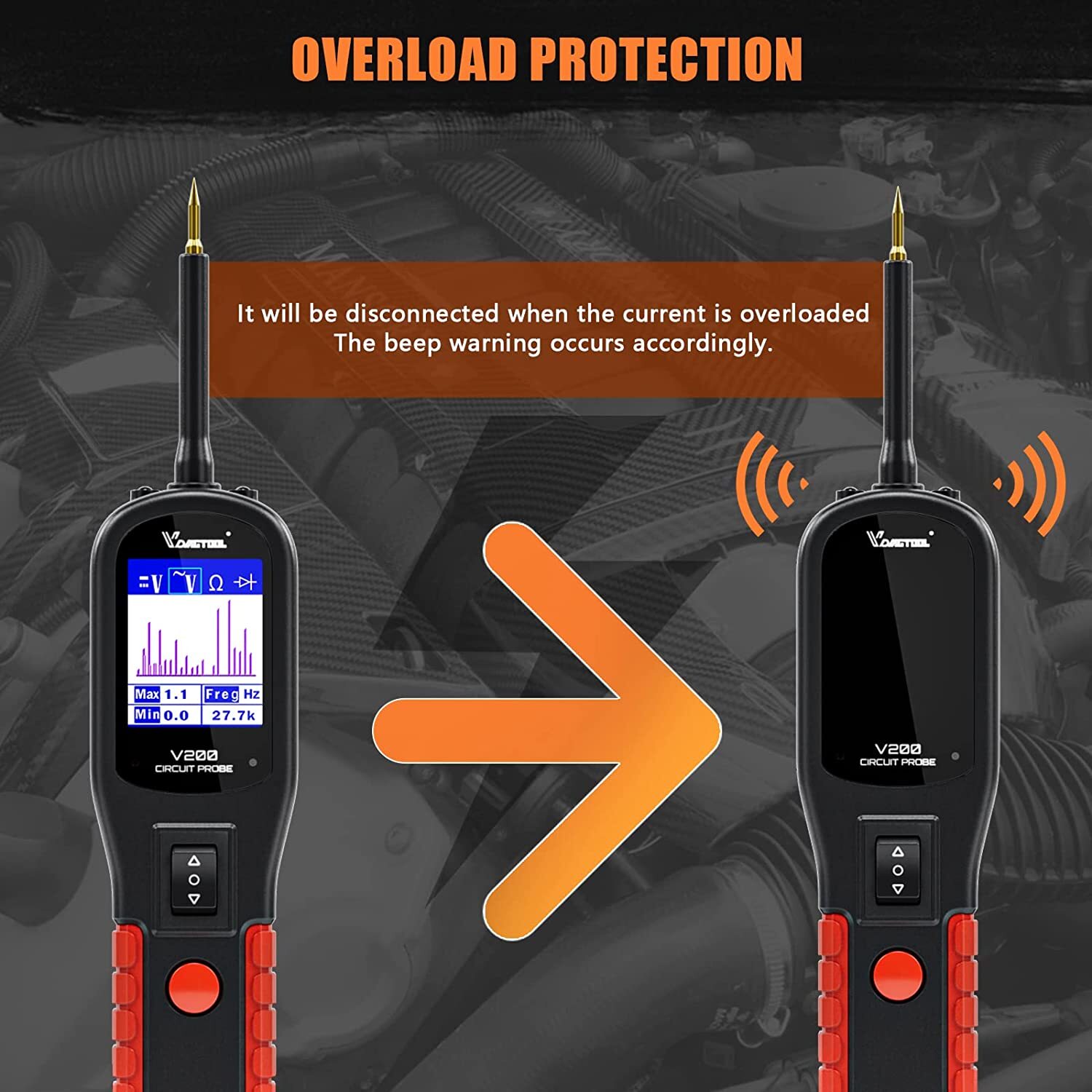 12V/24V V200 Circuit Tester Electrical Power Probe AVOmeter Automotive ...