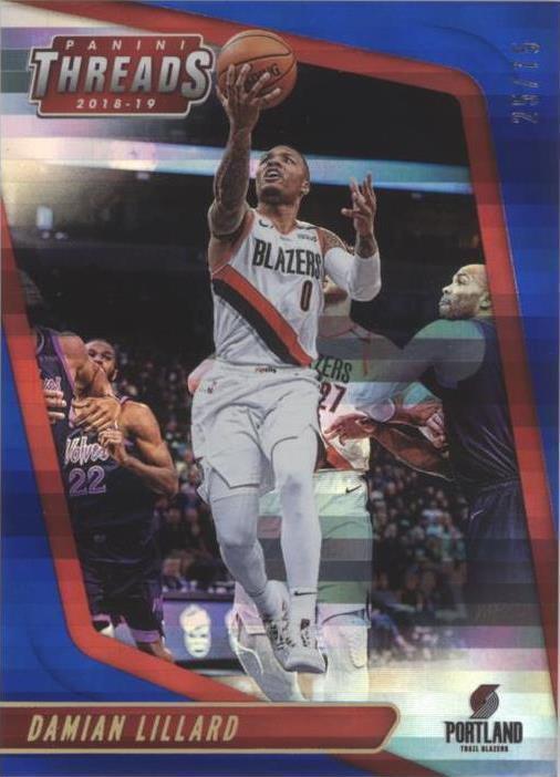 2018-19 Panini Threads - Damian Lillard #92 Premium Blue /75 for sale ...