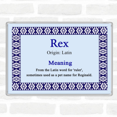 Rex Name Meaning Jumbo Fridge Magnet Blue | eBay UK