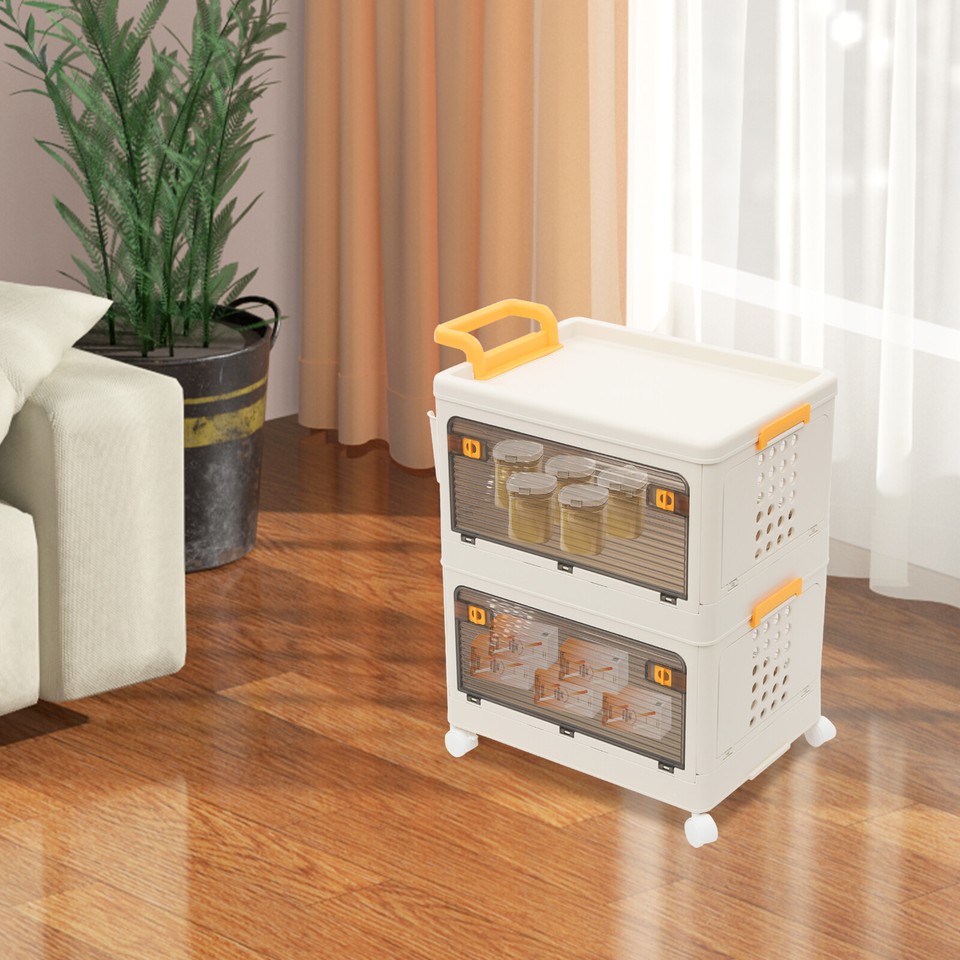 Foldable Storage Cabinet, Foldable and Movable Storage Box, Collapsible ...
