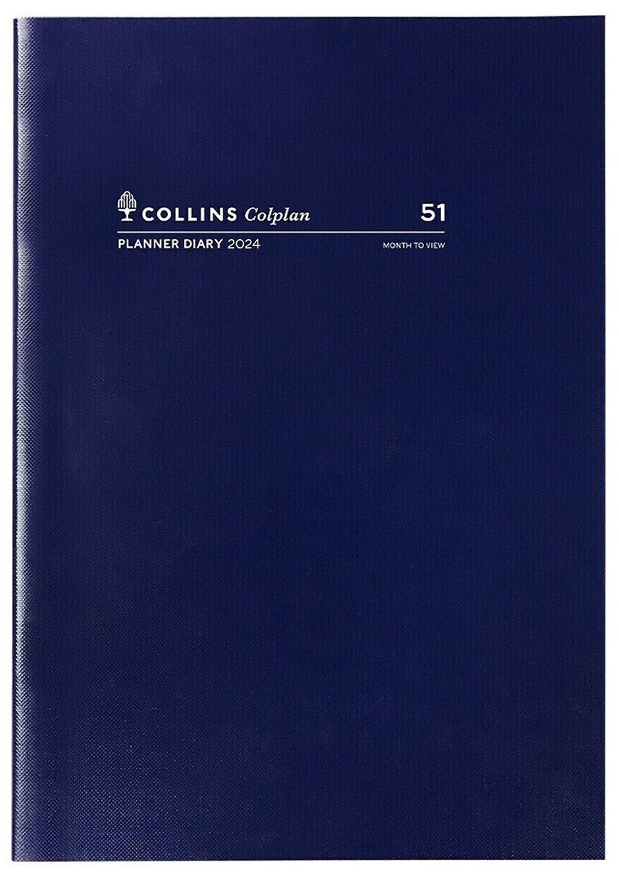 2024 Collins Colplan A4 Planner Diary Month to View MTV Grid Blue #51 ...