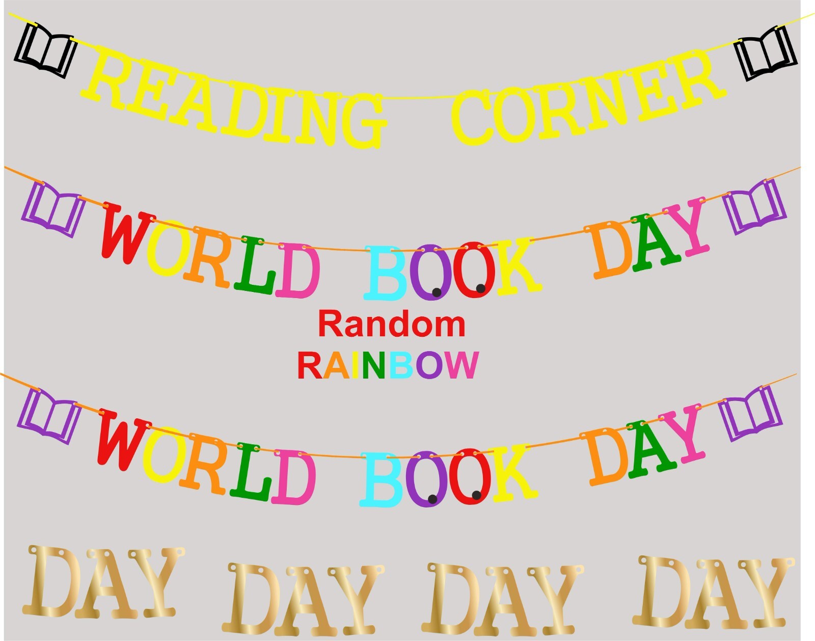 World book day banner School library Bunting decorations | eBay UK