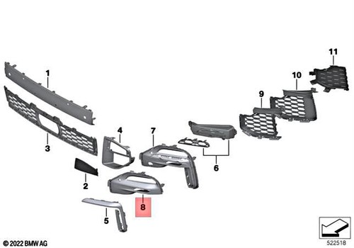 Genuine BMW X5 G05 X5 30dX 40iX 50iX SAV Cover Fog Lamp Right ...