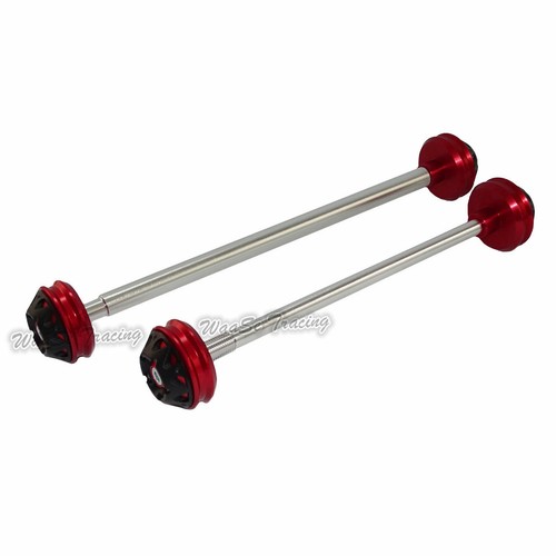 Front & Rear Axle Fork Sliders Guard Protector Red Fit 2002-2014 YAMAHA ...