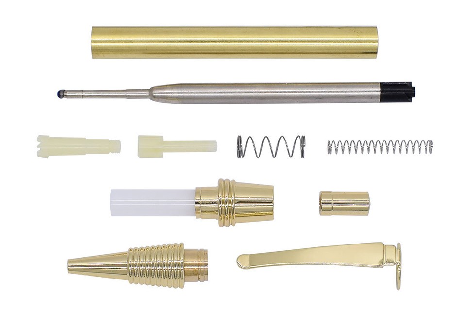 DIY Spiral Click Pen Kits Woodturning Kits Chrome, Gold, Pen Making ...