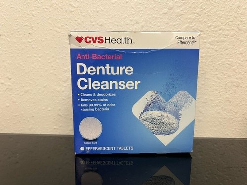CVS Health Anti-Bacterial Denture Cleanser 40 Effervescent Tablets Exp ...