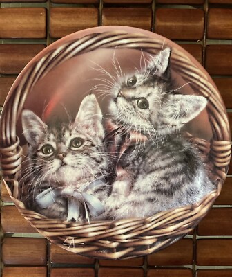 Bradford Basket Of Love Andrew & Abby Collector's Cat Plate By Alexei ...
