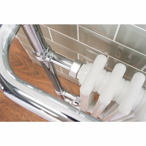 Traditional Bathroom Heated Towel Rail Column Victorian Radiator White ...