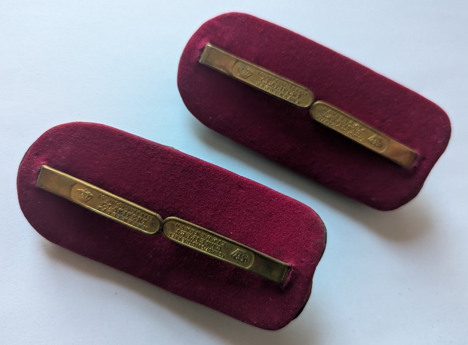 Vintage WW1 Era Danish Army Shoulder Boards / Shoulder Straps, Model ...