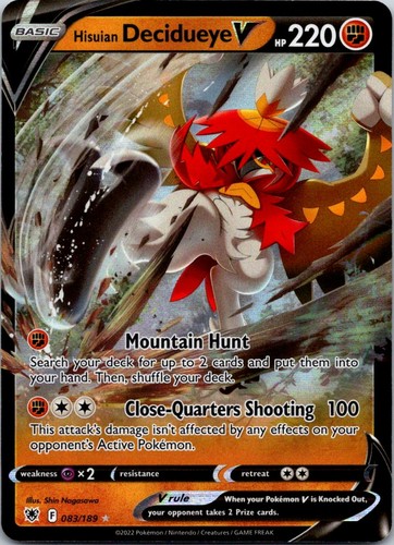 Hisuian Decidueye V - 083/189 - SWSH10: Astral Radiance - Pokemon TCG ...