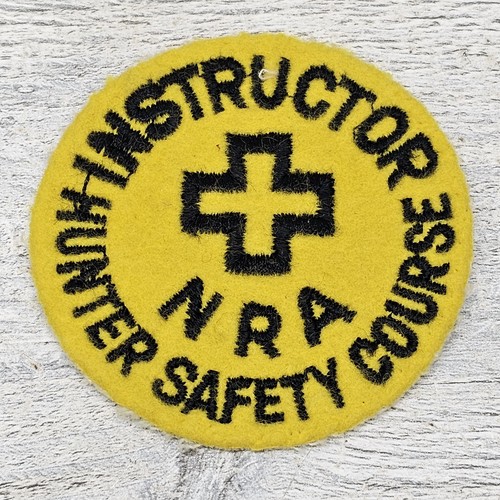 Vintage NRA Hunter Safety Course Instructor 3" Round Patch Yellow Felt ...