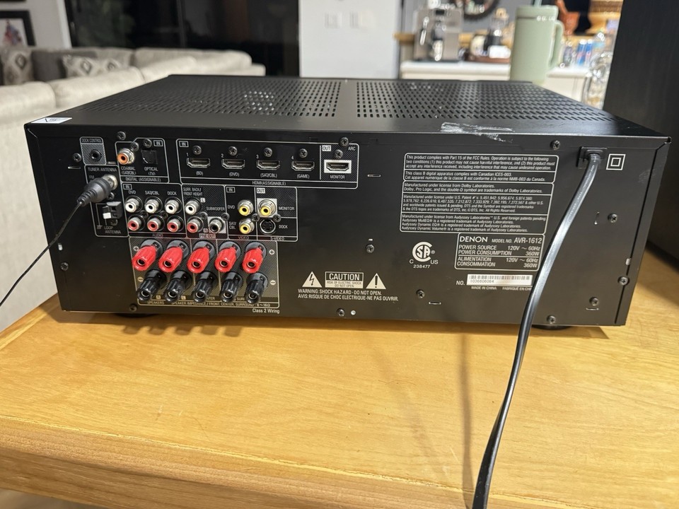 Denon AVR-1612 5.1 CH HDMI Home Theater Surround Sound Receiver bundle ...