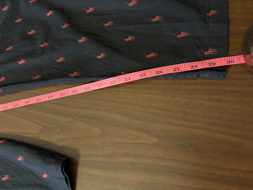 Polo Ralph Lauren Mens Pajama Pants Sz L Black Red Pony Pockets ...