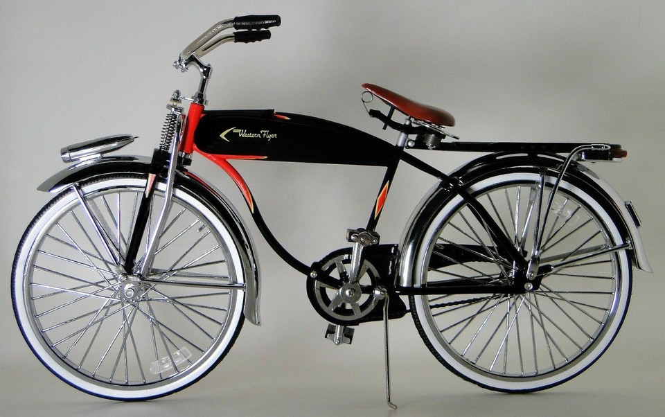Western Flyer Vintage Bicycle 1950s Bike Cycle Metal Model Length: 12 ...