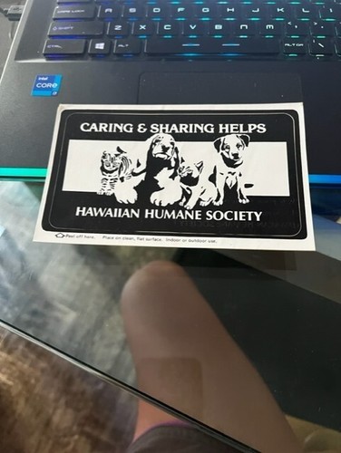 HAWAIIAN HUMANE SOCIETY POSTCARD STICKER VINTAGE | eBay