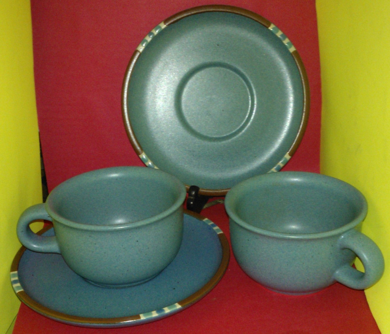 DANSK DINNERWARE MESA TURQUOISE[BLUE]CUP & SAUCER RETIRED PATTERN-RARE ...