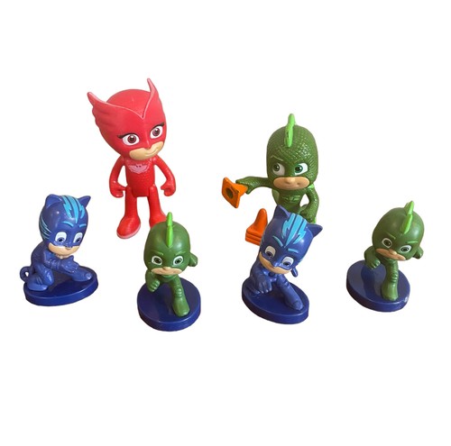 6 Piece Lot PJ Masks Figures CATBOY & OWLETTE Blue Green Red Plastic | eBay