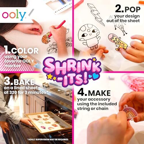 Shrinkits 28 Pc Diy Shrinking Art Kit That Creates Charms And Tags ...