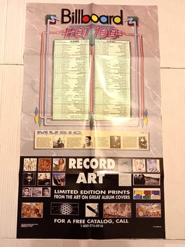 Billboard Magazine Hot 100 Feb. 1, 1992 Poster #1 Album Nirvana ...