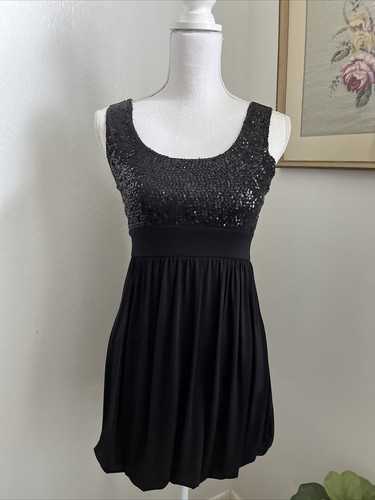 2000s black sequin bubble hem mini dress prom LBD S/M goth fairy | eBay