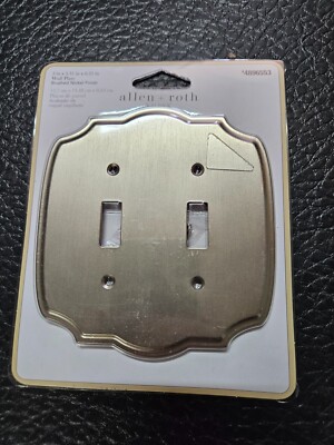 allen roth Yalden 2-Gang Brushed Nickel Zinc Indoor Toggle Wall Plate ...