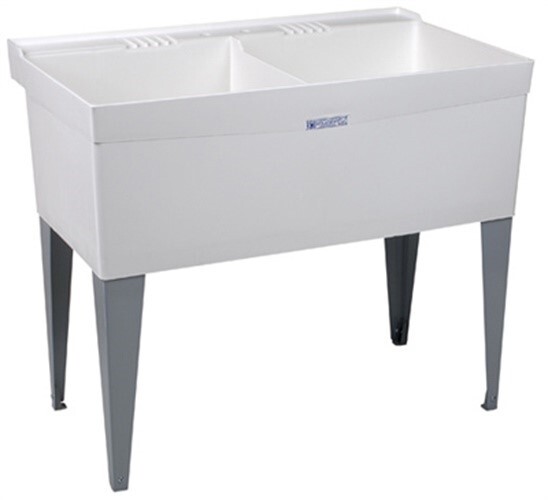 Mustee Utilatwin 40 in. W X 24 in. D Double Thermoplastic Laundry Tub ...