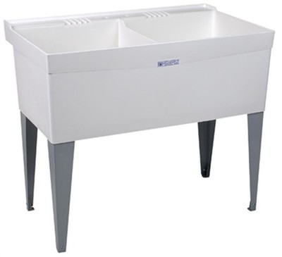 Mustee Utilatwin 40 in. W X 24 in. D Double Thermoplastic Laundry Tub ...