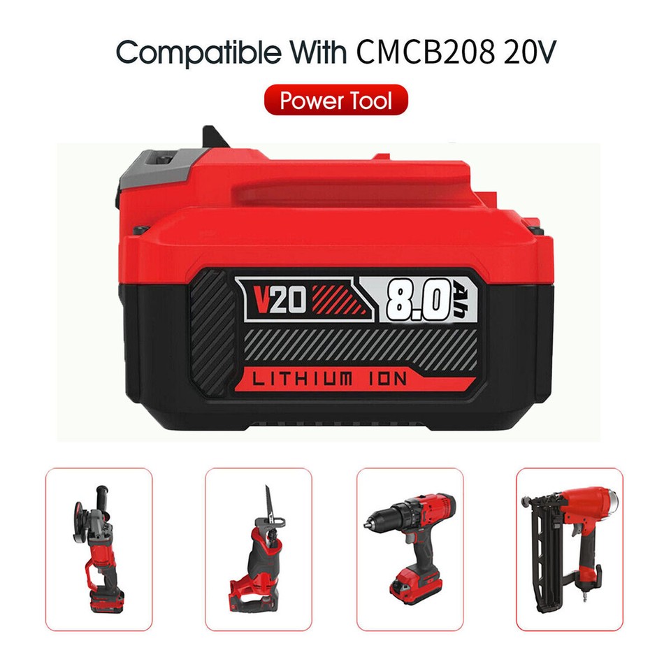 2PACK FOR Craftsman V20 20 Volt MAX Lithium ION Battery CMCB204 CMCB202 ...