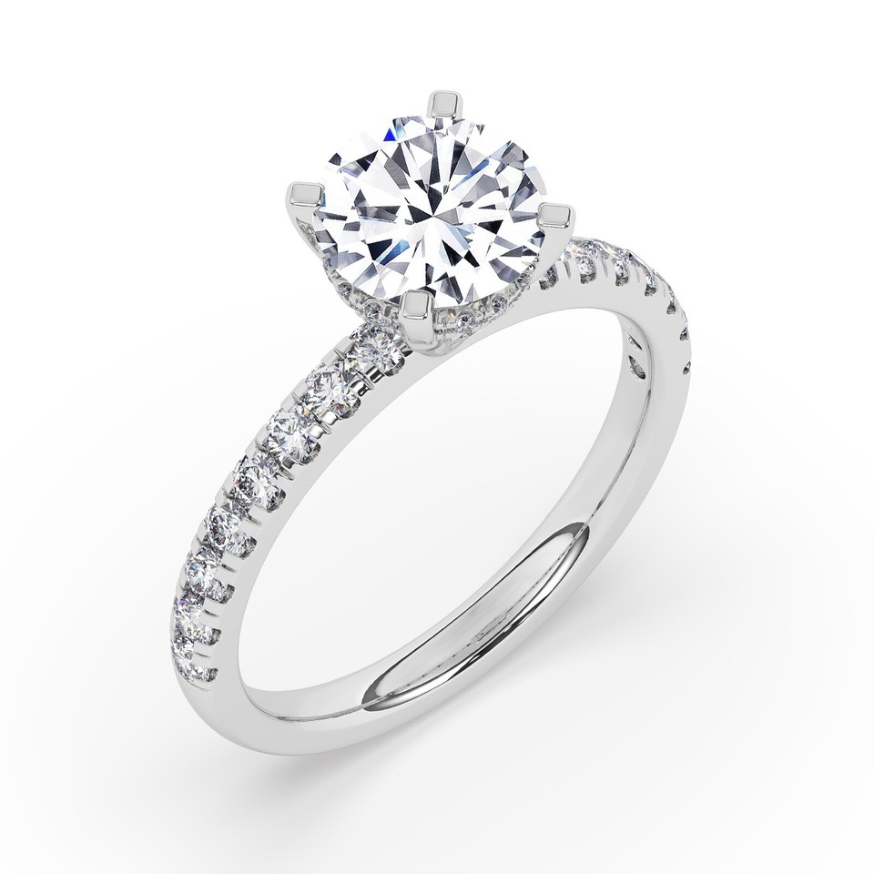 IGI,D/VS1,2 CT Solitaire Lab-Grown Round Diamond Engagement Ring,950 ...