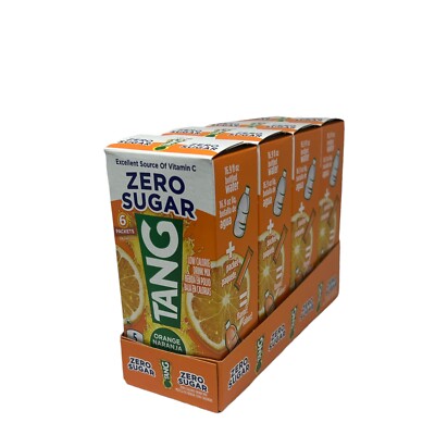 TANG Zero Sugar SINGLES TO GO Drink Mix Orange Tang 4 Boxes 24 Packets ...