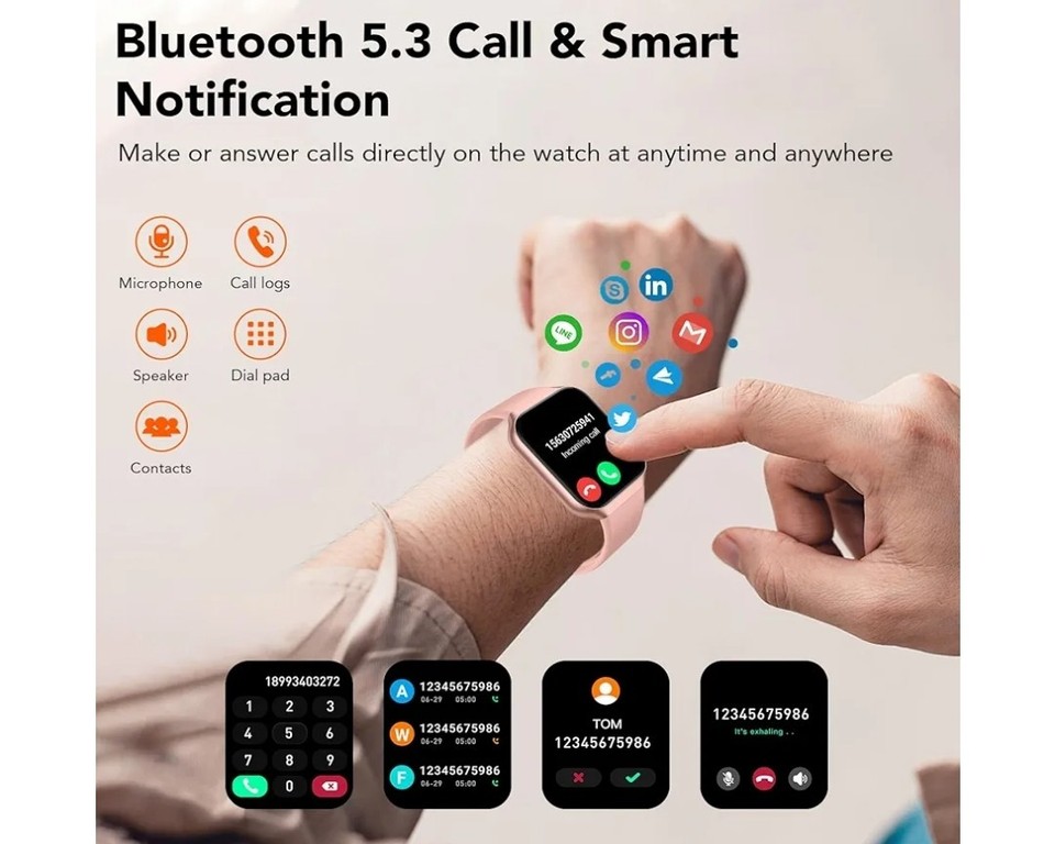 1.96"" Smartwatch for Men Women IP68 Waterproof, Smartwatch for Men Women, XL | eBay