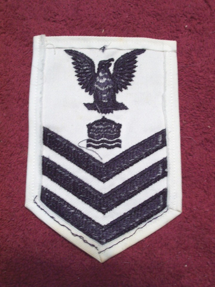 ORIG. US NAVY WHITE 1st. CLASS MINEMAN RATE / PATCH UNISSUED | eBay