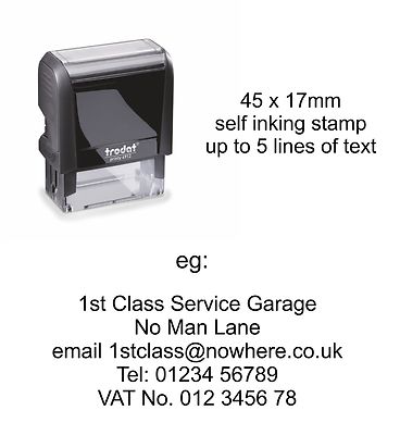 Personalised 5 lines Garage Rubber Stamp Self Inking Service History ...