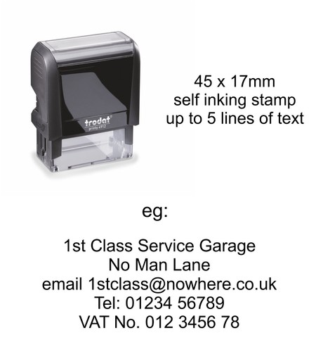 Personalised 5 lines Garage Rubber Stamp Self Inking Service History ...